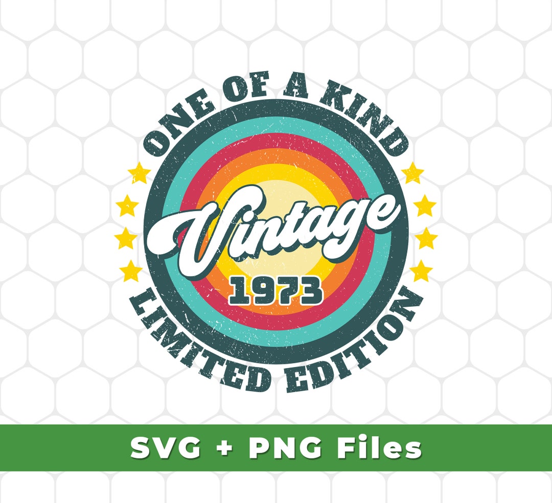 One of A Kind Limited Edition Svg, Vintage 1973 Svg, Retro 1973 Svg ...