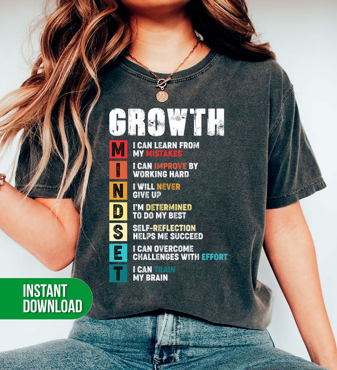 Mindset Gift Png, Growth Mindset Png, Retro Mindset Lover Png, Improve ...