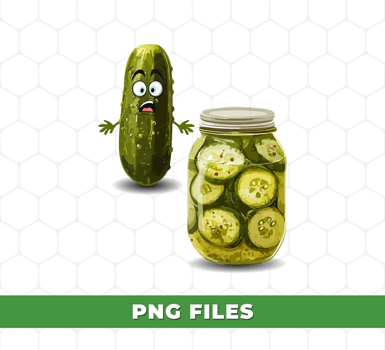 Funny Pickle PNG, Cute Scared Cucumber Clipart, Cartoon Dill Pickle ...