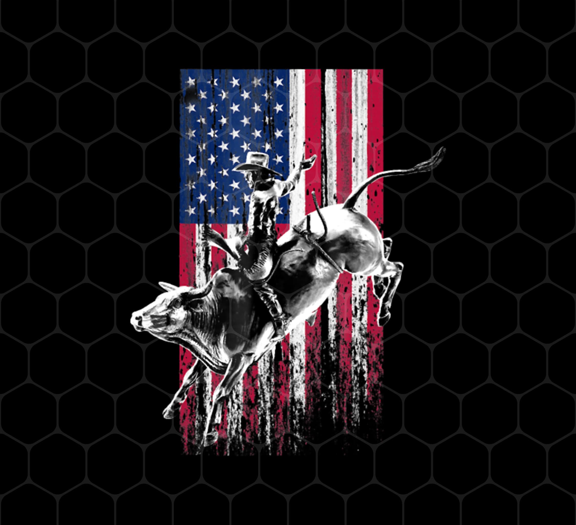 American Flag Png, Rodeo Bull Rider American Flag Patriotic Cowboys Png ...