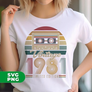 Vintage 1981 Svg, Retro Birthday 1981 Svg, Limited Edition, 1981 ...