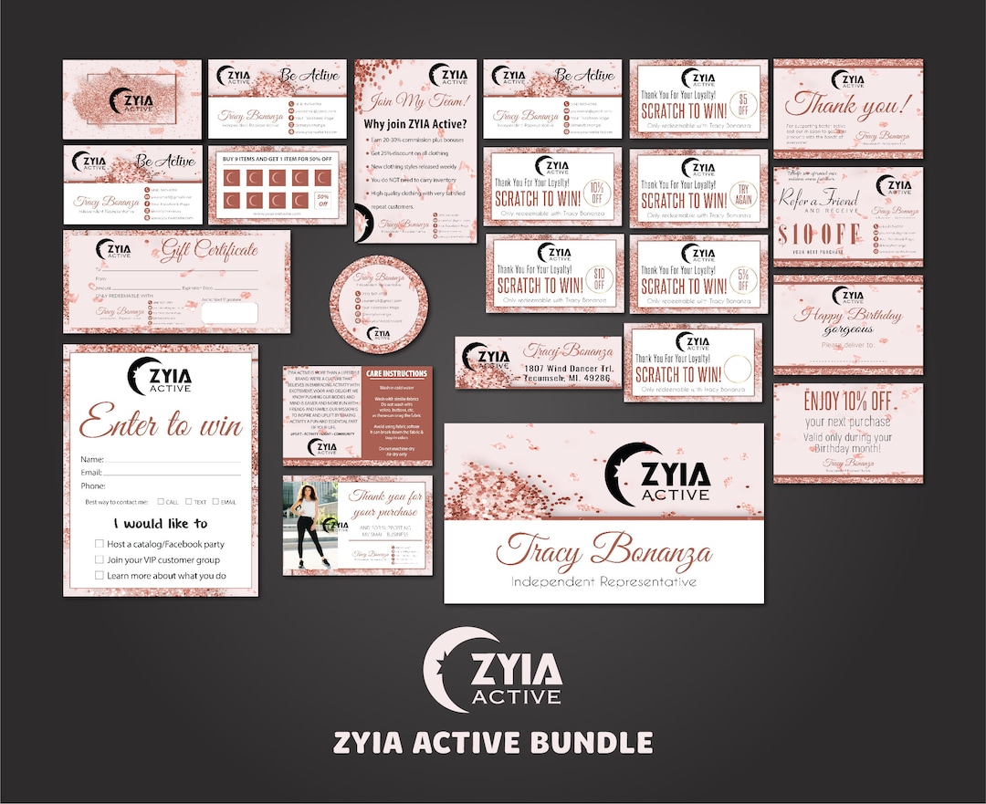 Luxury Zyia Marketing Set, Zyia Marketing Bundle, Personalized Zyia ...