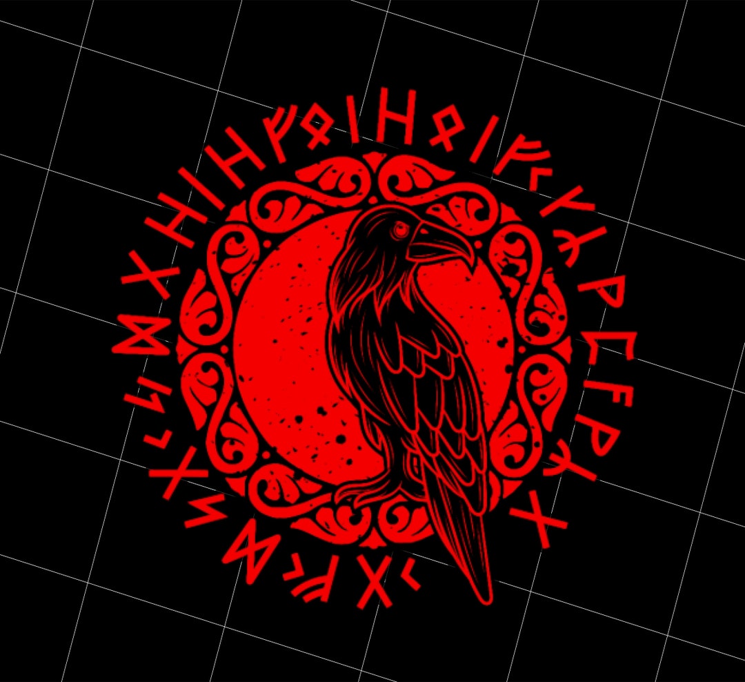 Odin Raven Vikings Png, Runes Huginn Muninn Myth Png, Red Bird Png ...