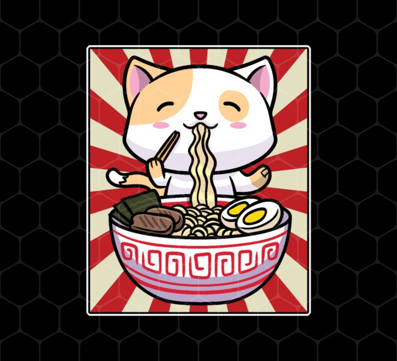 Kawaii Cat Png Love Ramen Png Japanese Noodle Lover Png - Etsy
