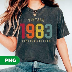 1983 Limited Edition, 1983 Gift, Vintage 1983 Gift Png, Born in 1983 Png, Retro 1983 Png ...