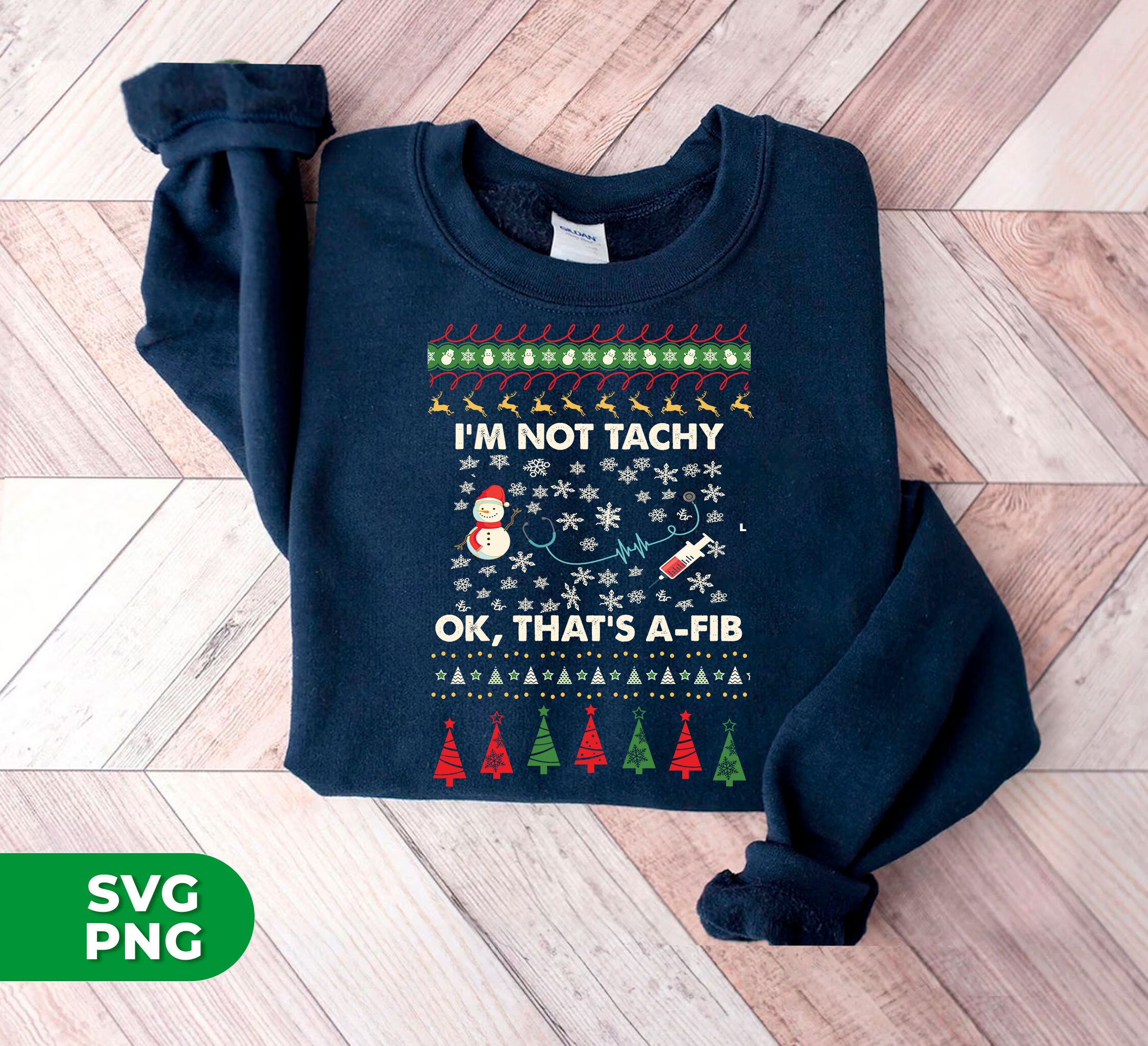 I'm Not Tachy Svg, Ok That's A Fib Svg, Merry Christmas Svg, Christmas ...