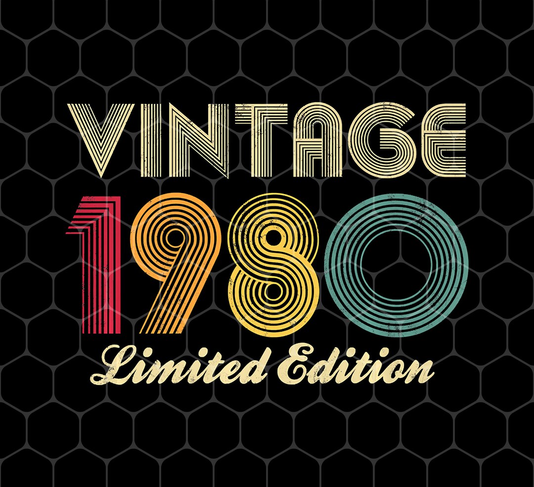 1980 Birthday Gift Vintage Png, Limited Edition Png, Men Women Premium, 1980 Premium Png, Retro ...