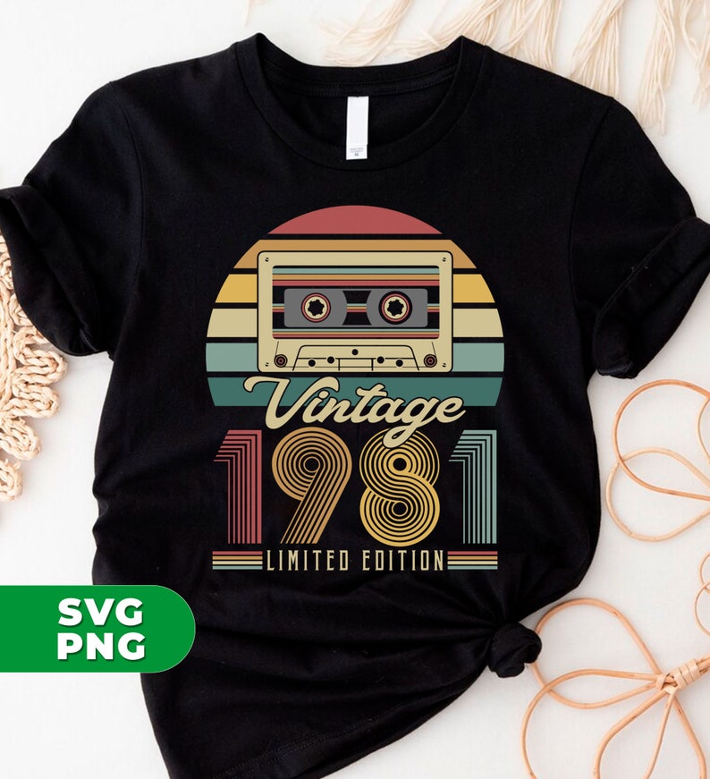 Vintage 1981 Svg, Retro Birthday 1981 Svg, Limited Edition, 1981 ...