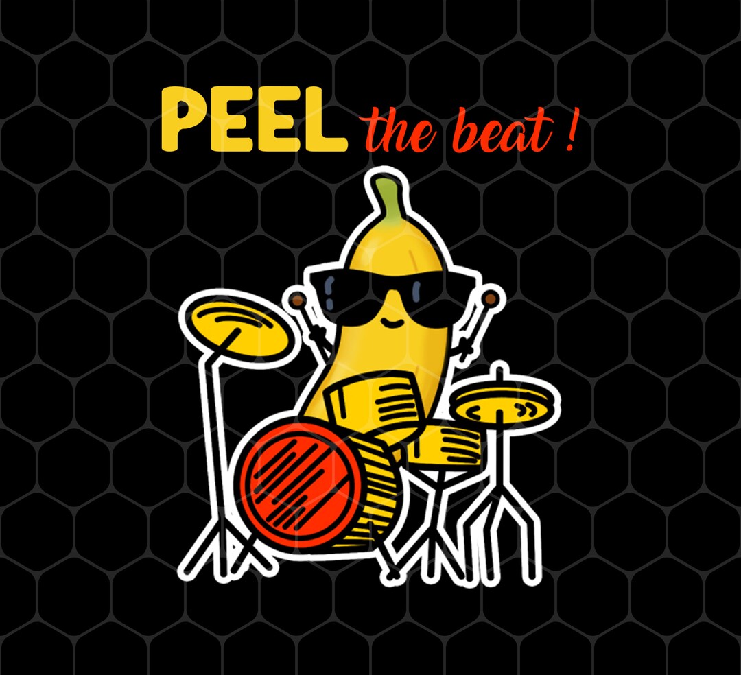 Love Cute Banana Png, Peel the Beat Cute Banana Drummer Png, Cool ...