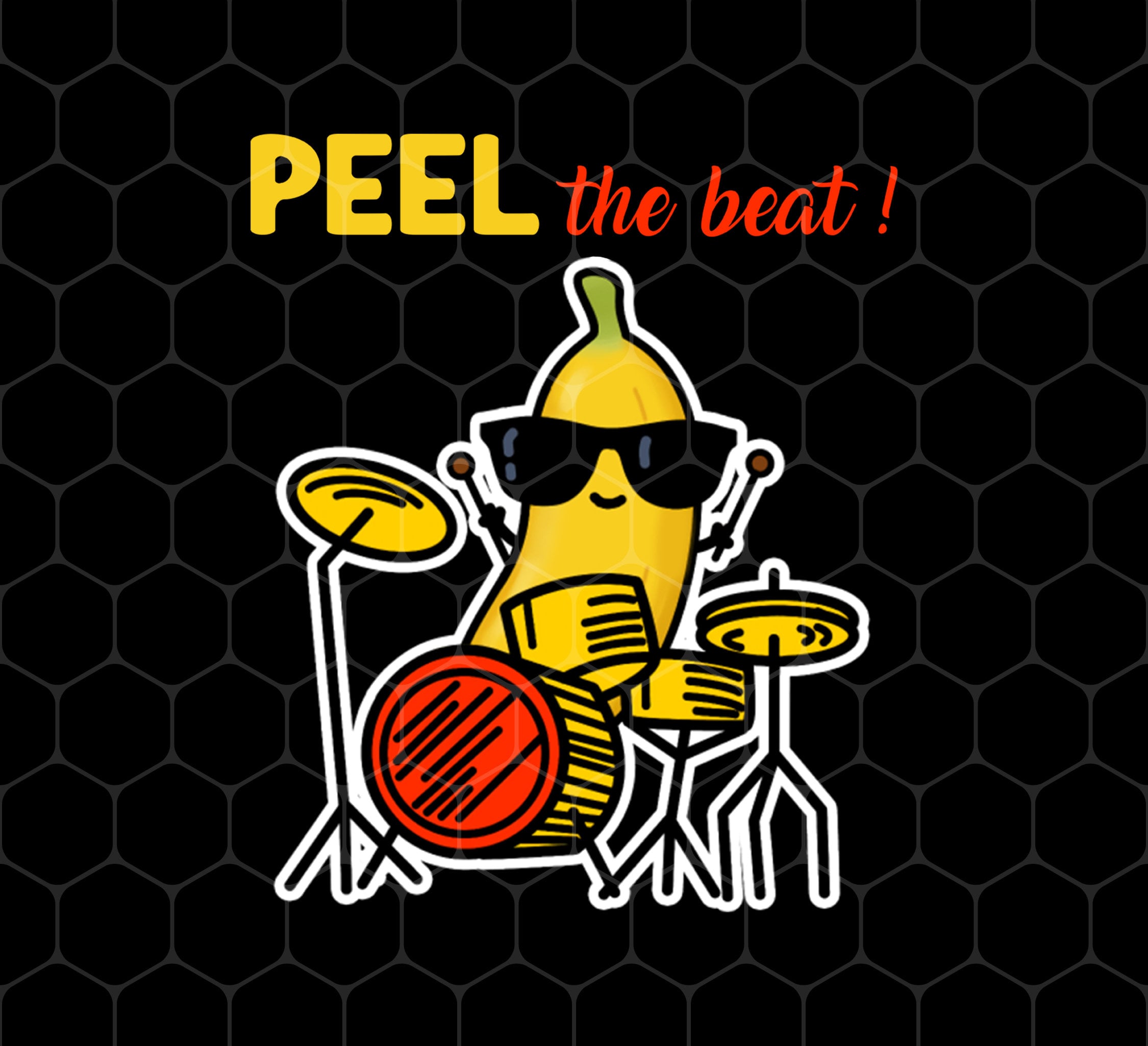 Love Cute Banana Png, Peel the Beat Cute Banana Drummer Png, Cool ...