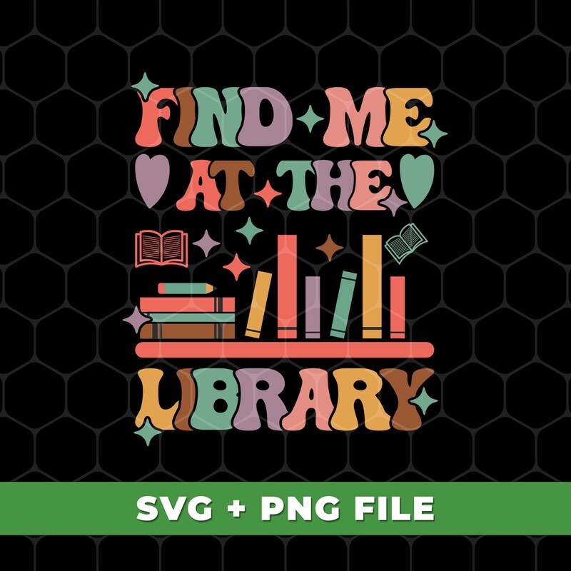 Library Svg - Etsy