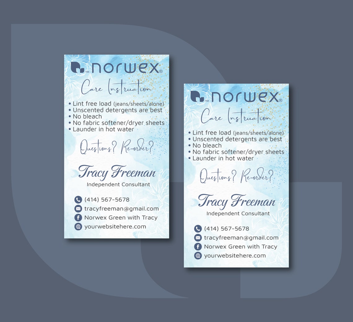 Norwex Marketing Bundle, Norwex Business Cards, Personalized Norwex ...