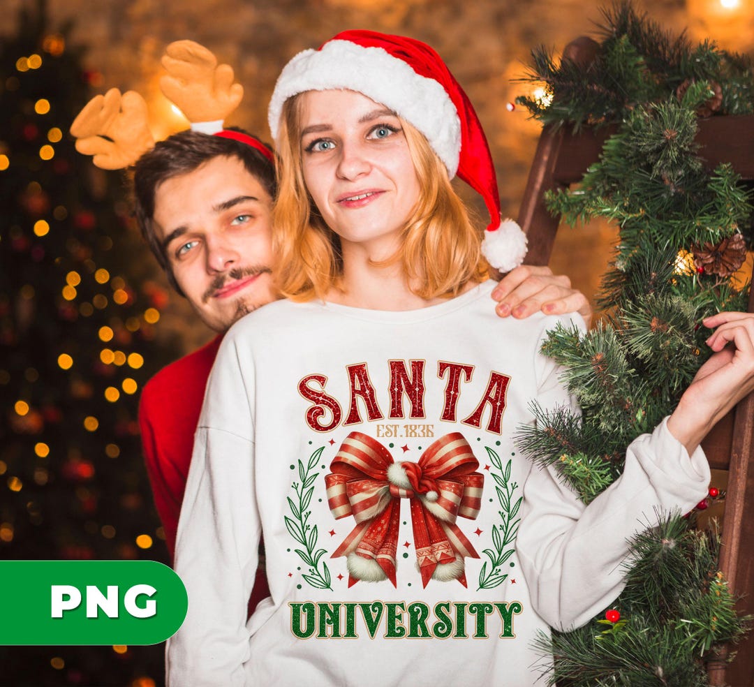 Santa University, Est 1836, Christmas Bow, Merry Christmas, Trending ...