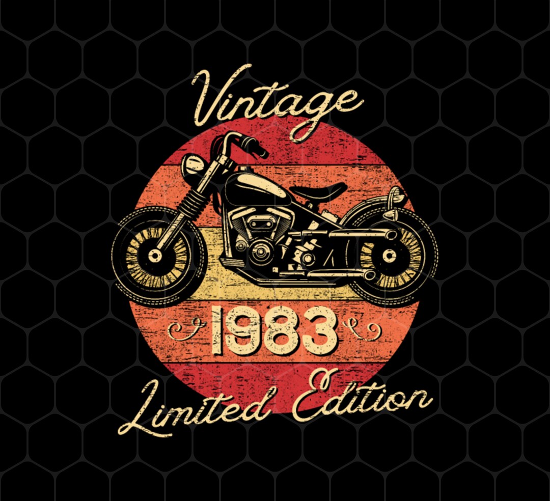 1983 Birthday Gift Png, Vintage 1983 Style Motorbike Lover Png, Limited ...