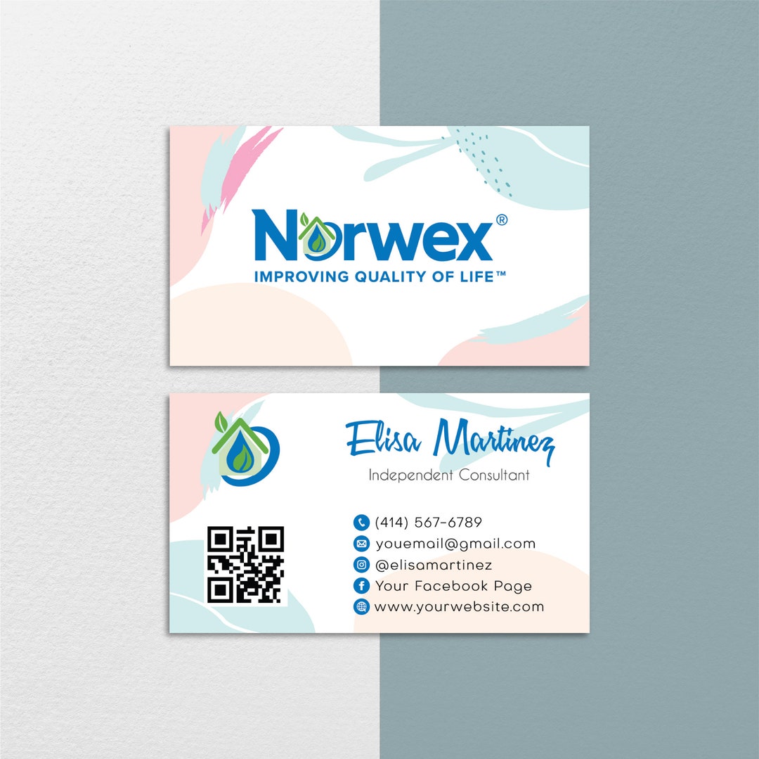 Norwex Business Card, Personalized Norwex QR Code Business Cards ...
