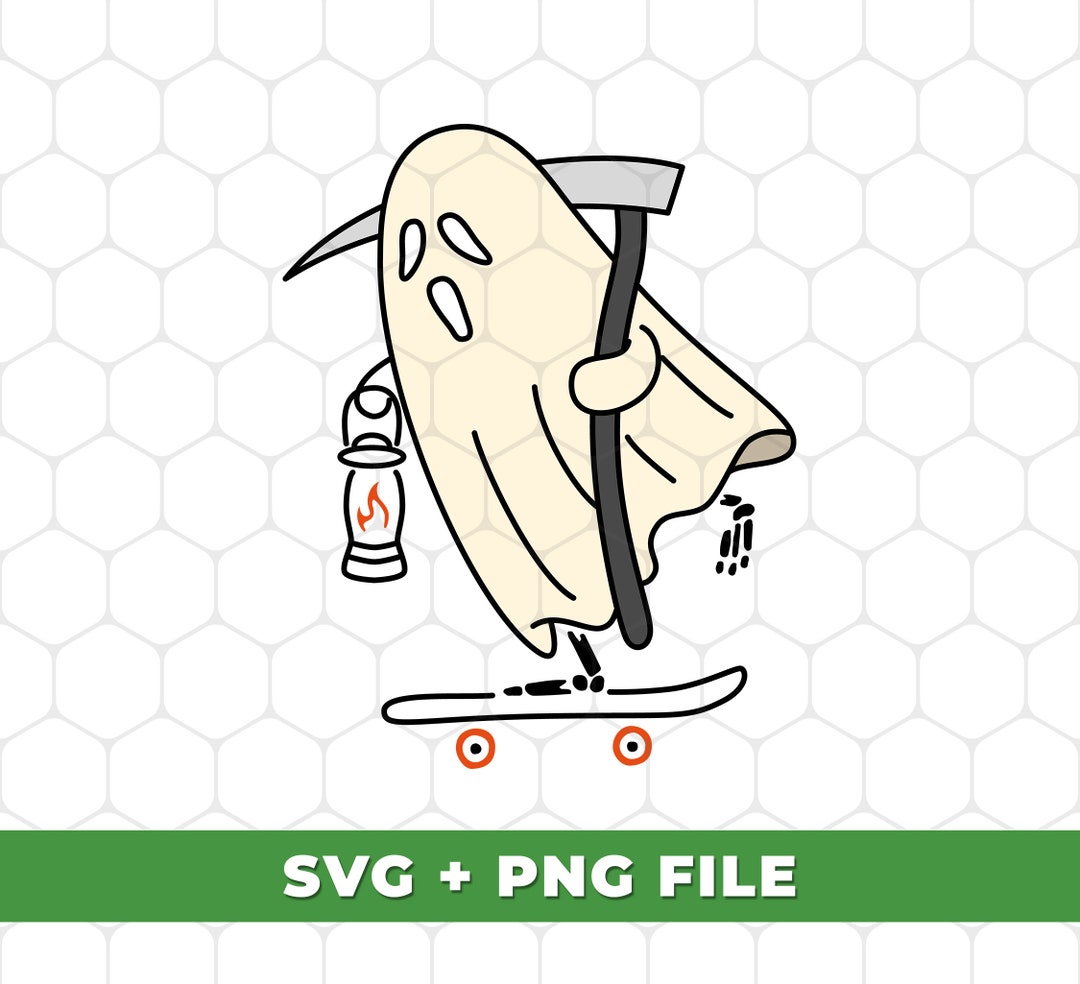 Boo Death Svg, Boo Ghost Svg, Cute Grim Reaper, Boo Skater Svg, Happy ...