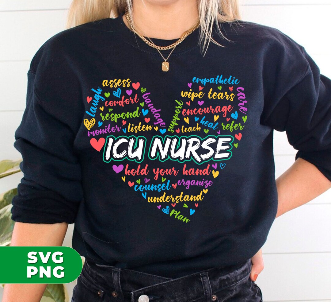 ICU Nurse Png, Nurse in My Heart, Hold Your Hand Png, Caregiver Gift ...