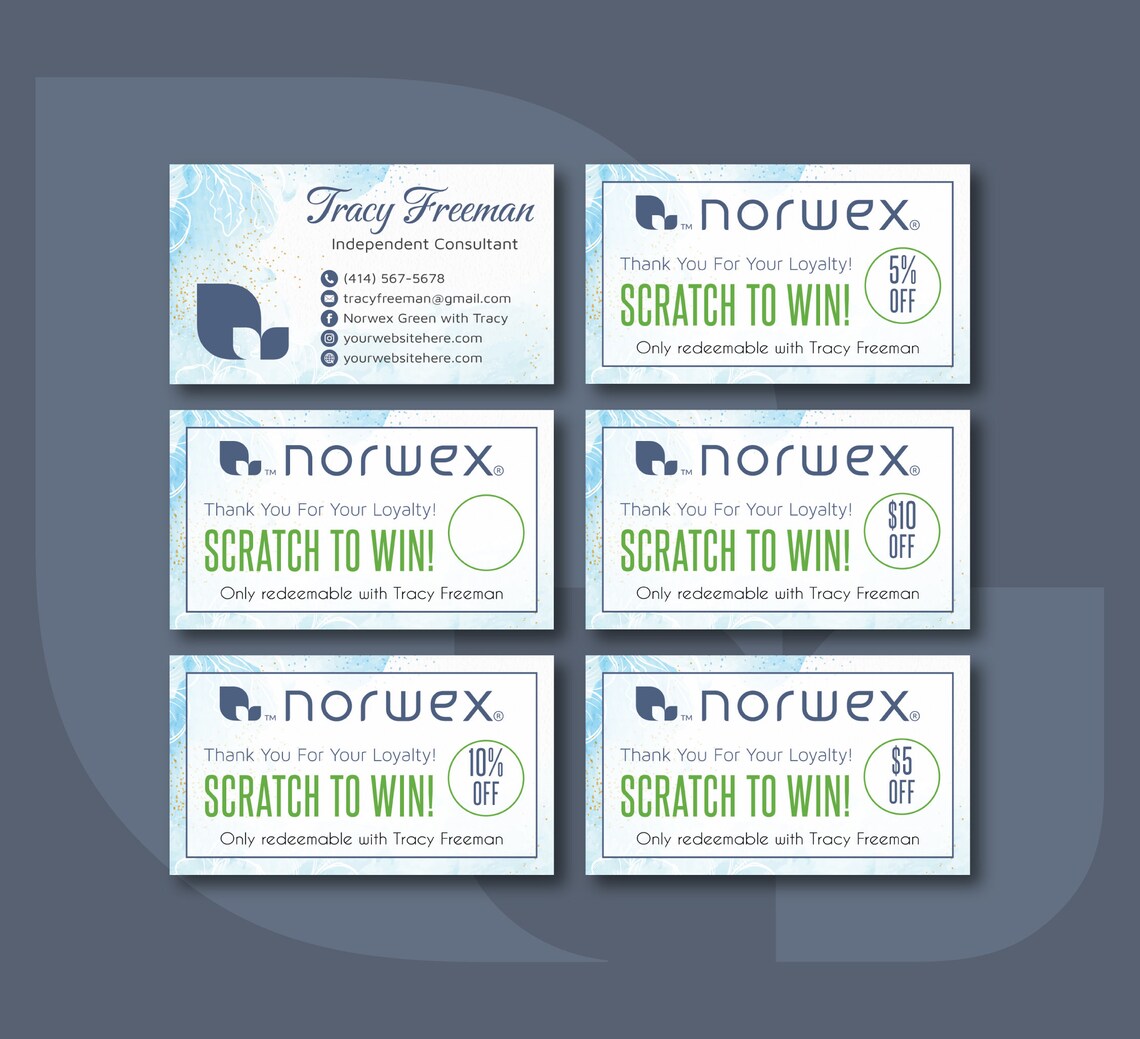 Norwex Marketing Bundle, Norwex Business Cards, Personalized Norwex ...
