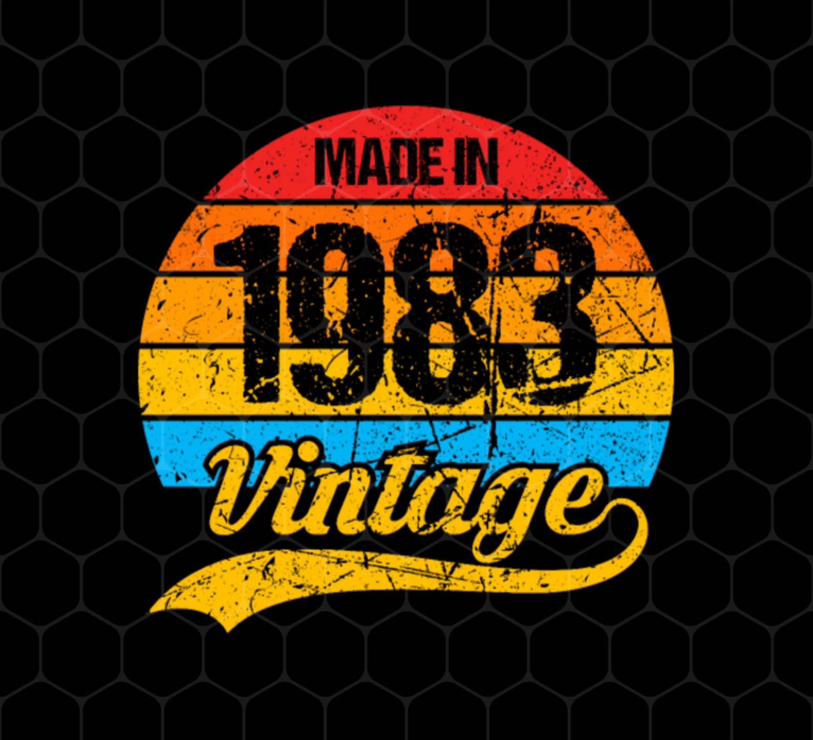 1983 Vintage Gift Png, Retro 1983 Lover Png, Birthday Gift Love Png, Vintage 1983 Png, Love 1983 ...