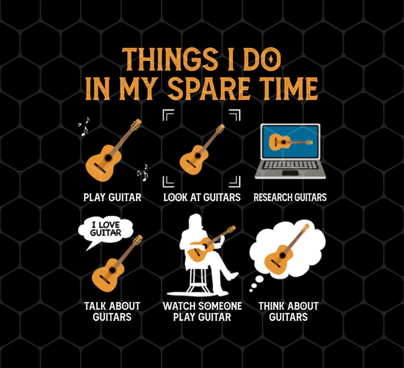 Guitar Png, Guitarist Png, Things I Do in My Spare Time Png, Retro ...