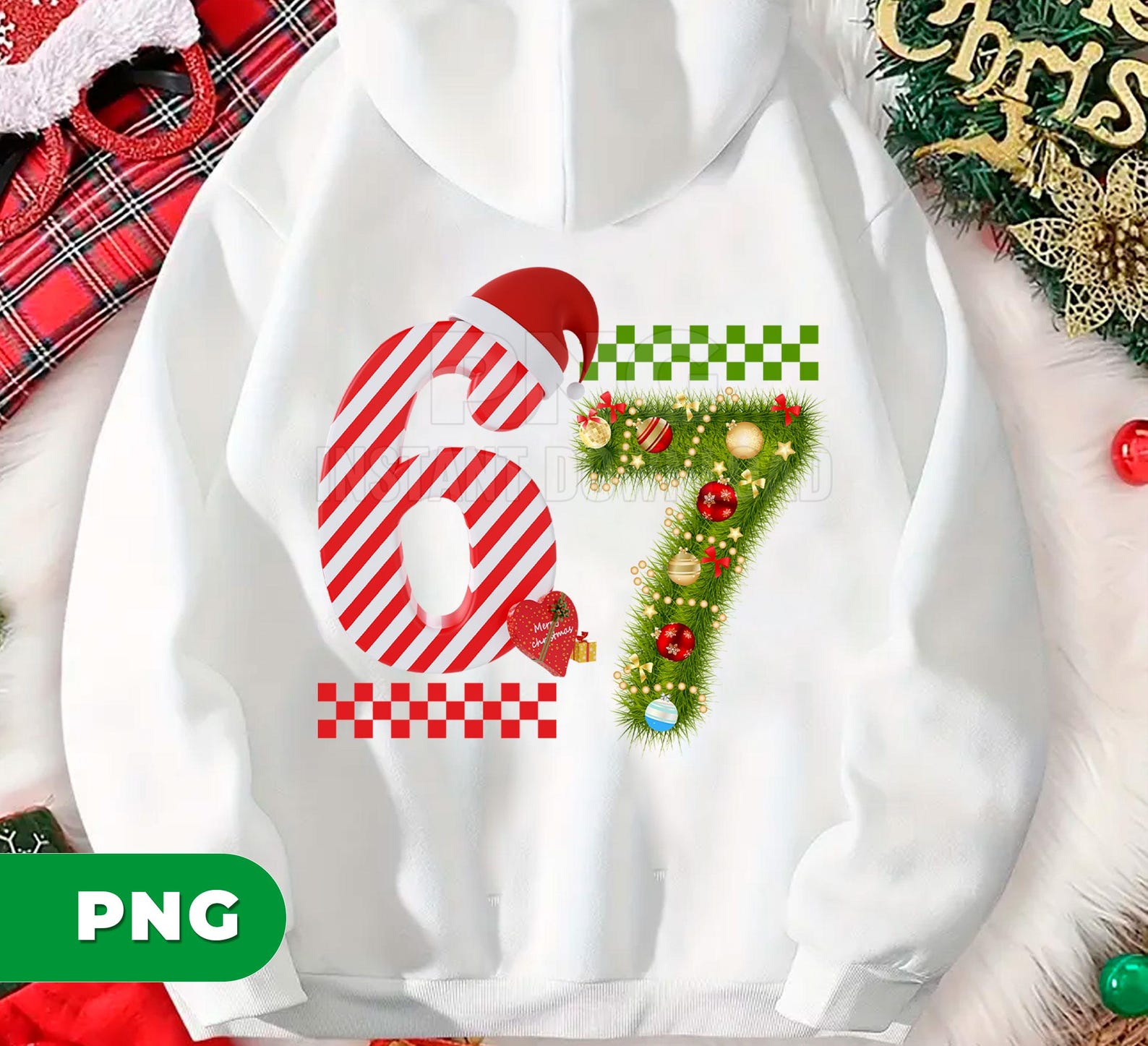 Christmas 67 Number PNG, Candy Cane 6 Tree Ornament 7 Christmas ...