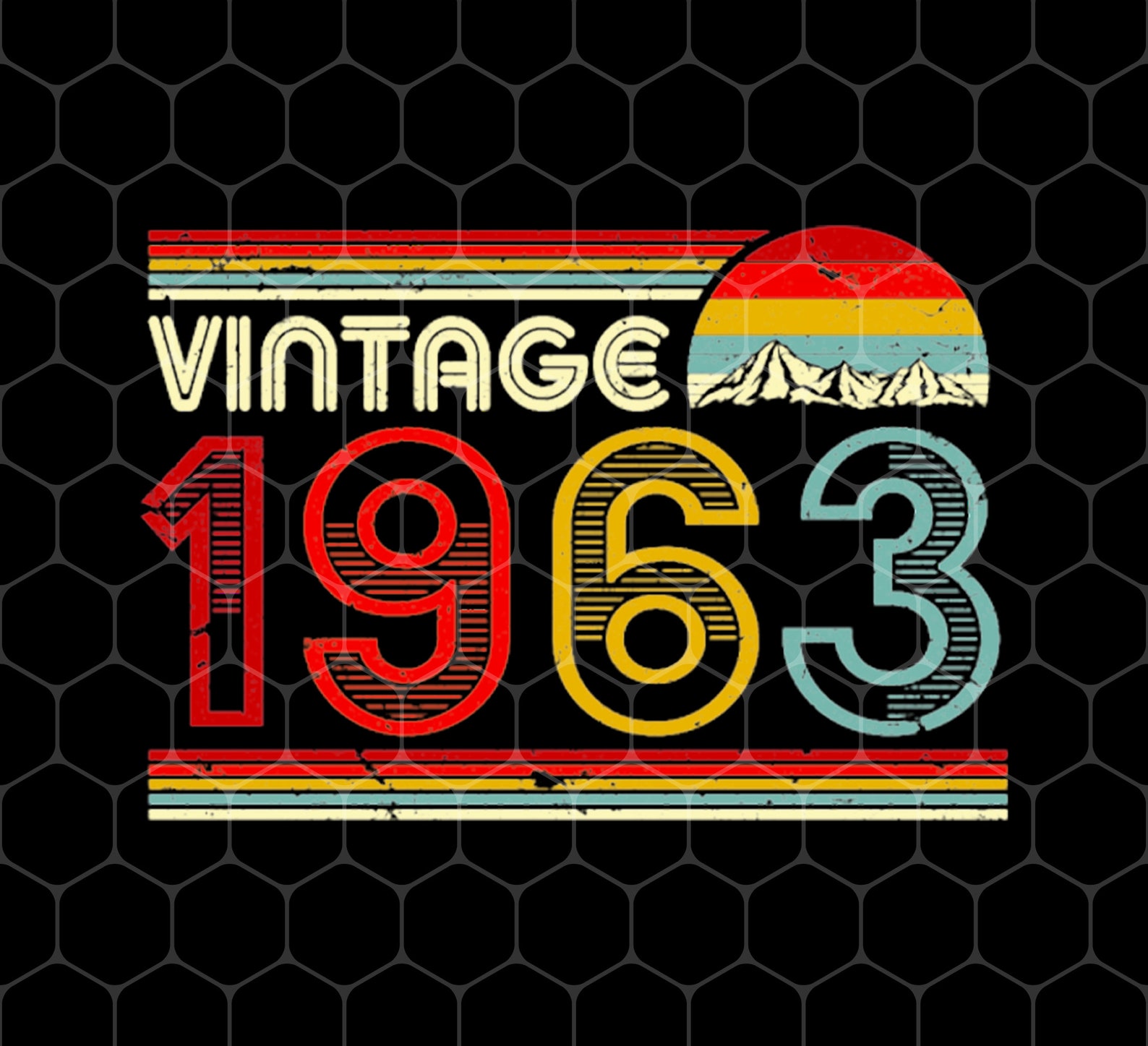 Vintage 1963 Birthday Gift Png 1963 Birthday Png Retro 1963 - Etsy