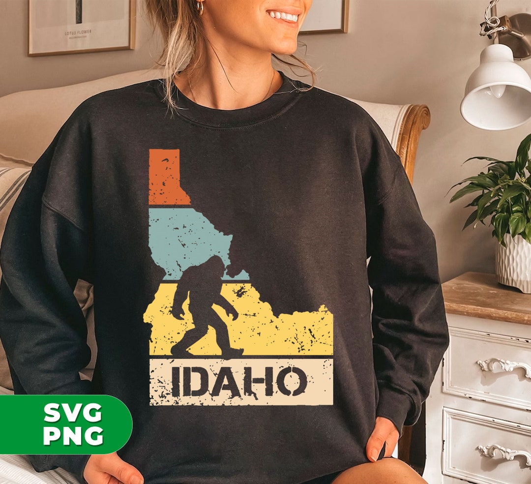 Idaho Lover Png, Idaho Human Png, Retro Idaho Png, Big Foot Silhouette ...