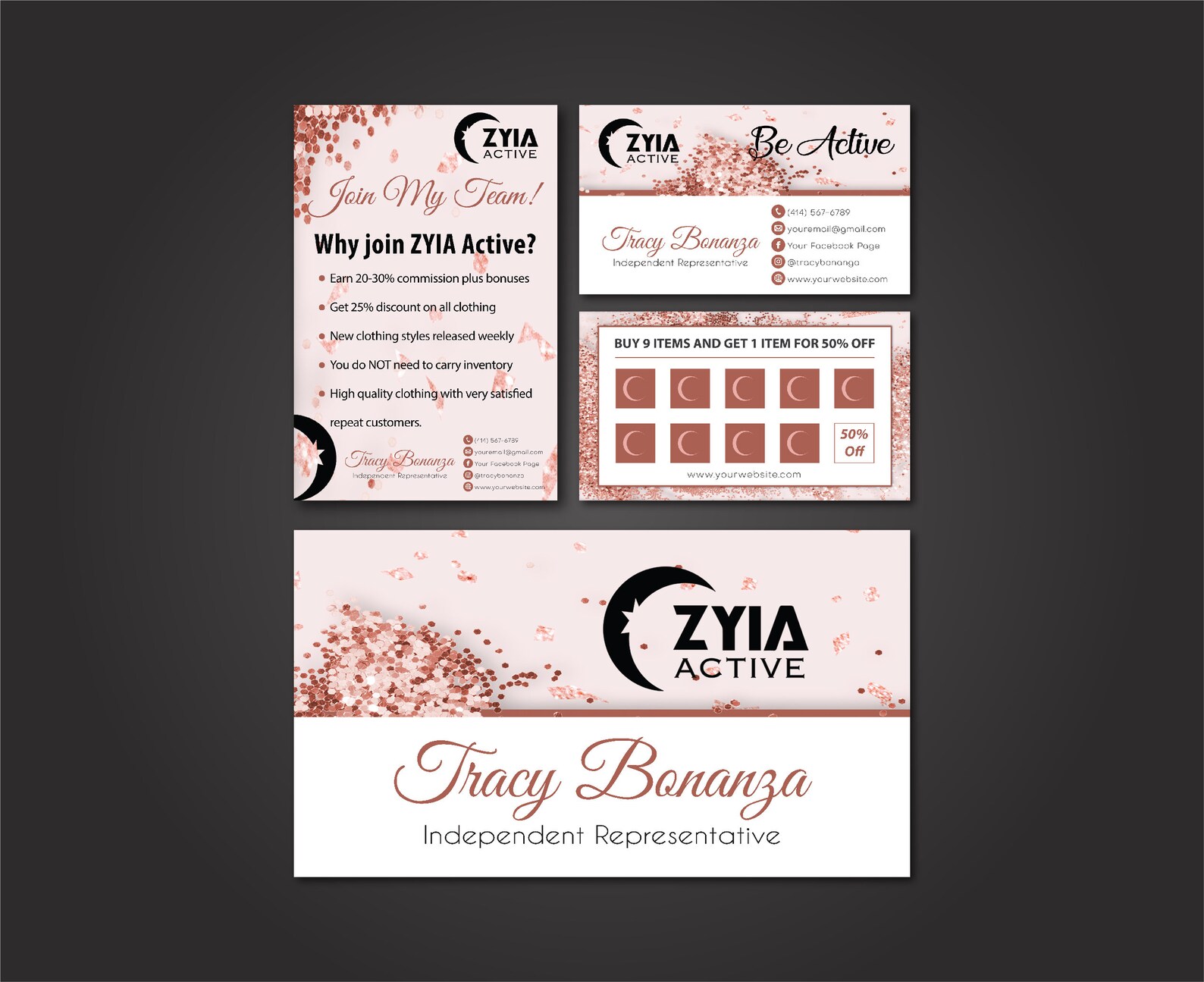 Luxury Zyia Marketing Set, Zyia Marketing Bundle, Personalized Zyia ...