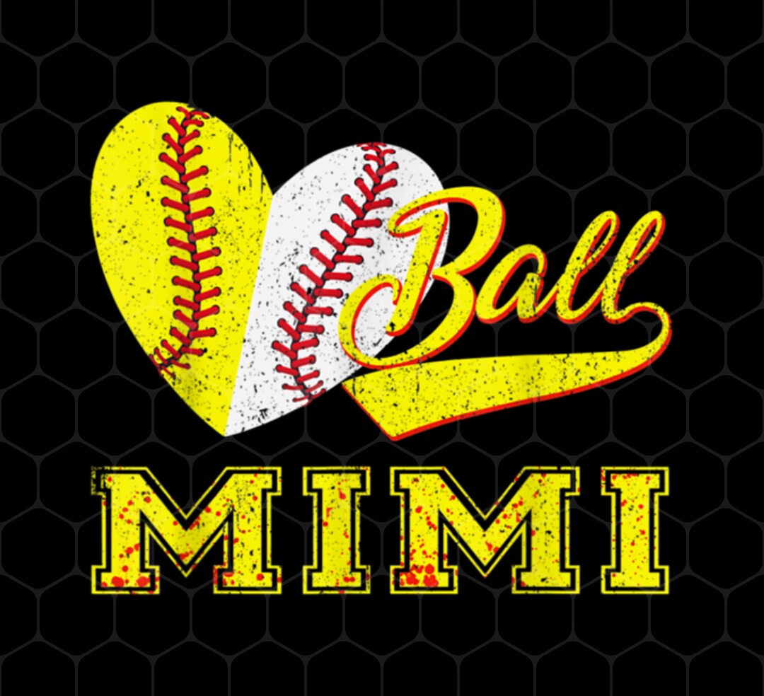 Gift for Mimi Png, Best Mimi Ever Png, Love Baseball Gift Png, Heart ...
