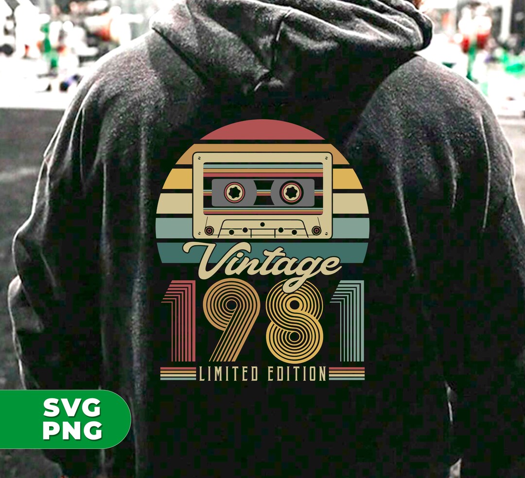 Vintage 1981 Svg, Retro Birthday 1981 Svg, Limited Edition, 1981 ...