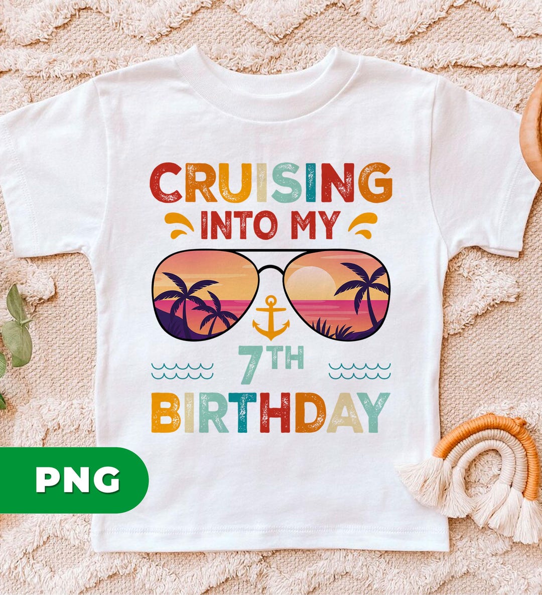Cruising Into My 7th Birthday, Birthday Cruise Squad, Retro Birthday ...