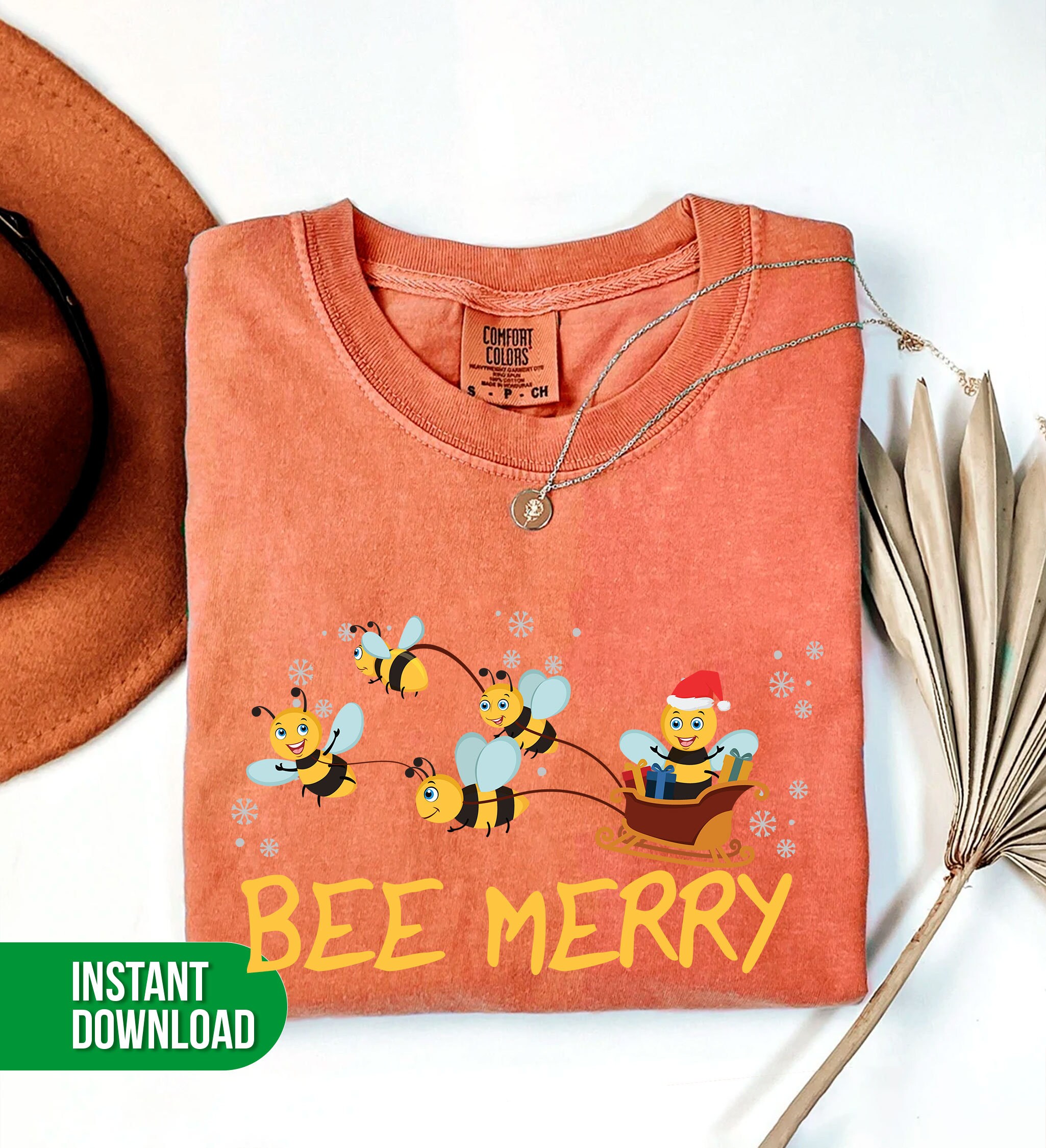 Bee Merry Svg, Cute Bee Svg, Funny Bee Svg, Bee Christmas Svg, Merry ...