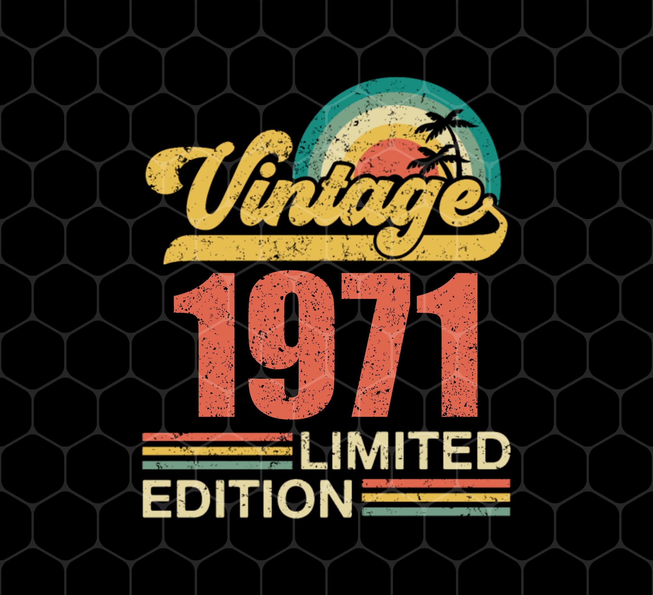 1971 Birthday Png, 1971 Shirts, 1971 Birthday Design, Vintage 1971 ...