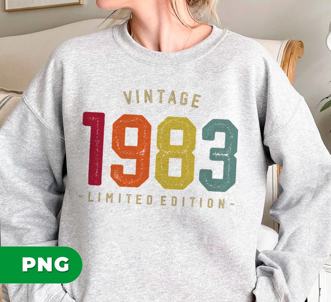 1983 Limited Edition, 1983 Gift, Vintage 1983 Gift Png, Born in 1983 ...