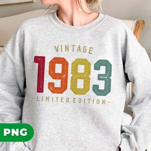 1983 Limited Edition, 1983 Gift, Vintage 1983 Gift Png, Born in 1983 Png, Retro 1983 Png ...