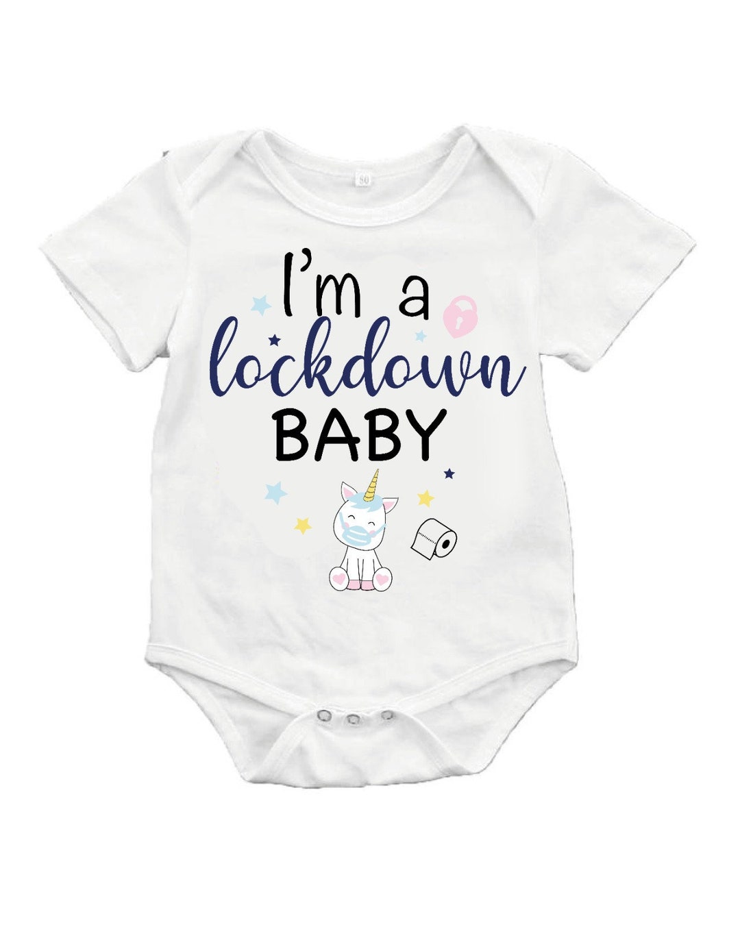 I'm a Lockdown Baby unicorn Option Bodysuit, Sleepsuit, Romper, Cute ...
