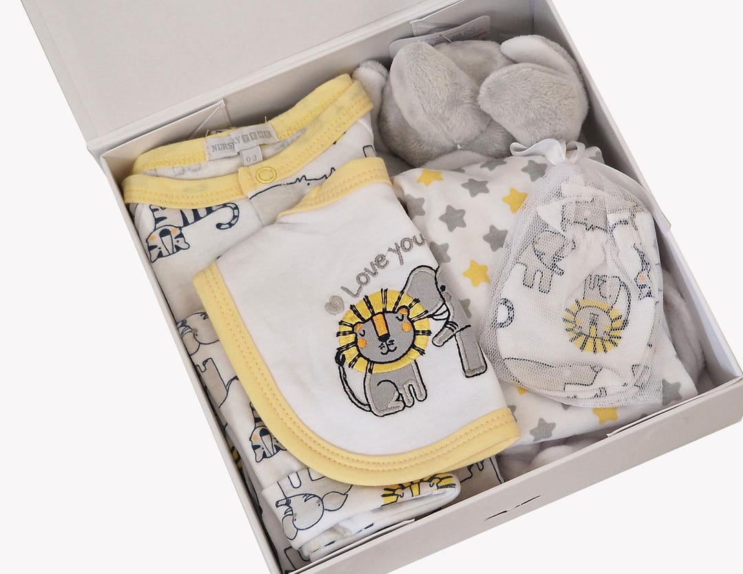 Unisex New Baby Gift Set Love You Always With WHITE Elephant Comforter ...