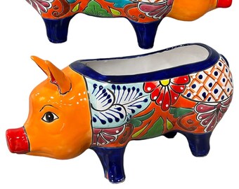 Extra Large Farm Pig Puerco Talavera Planter Indoor Outdoor Flower Pot ...