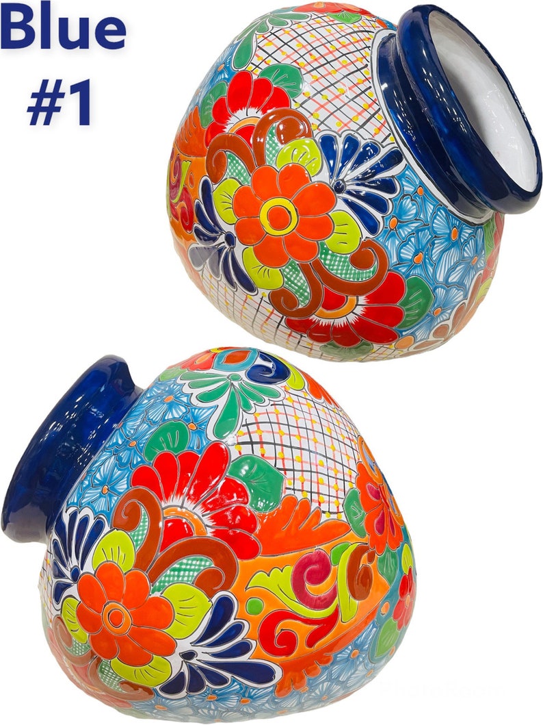 Large Tilted Talavera Planter Indoor Outdoor Flower Pot Mexican Pottery ...