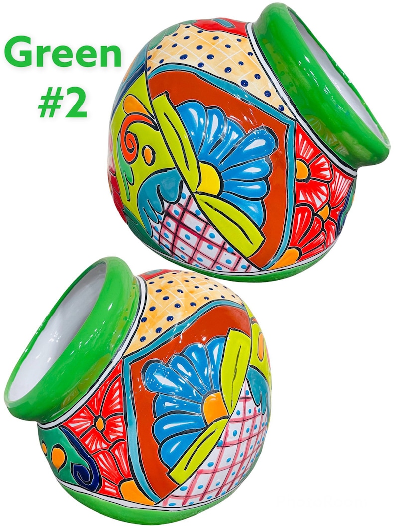 Tilted Talavera Planters Indoor Outdoor Flower Pot Mexican Pottery - Etsy