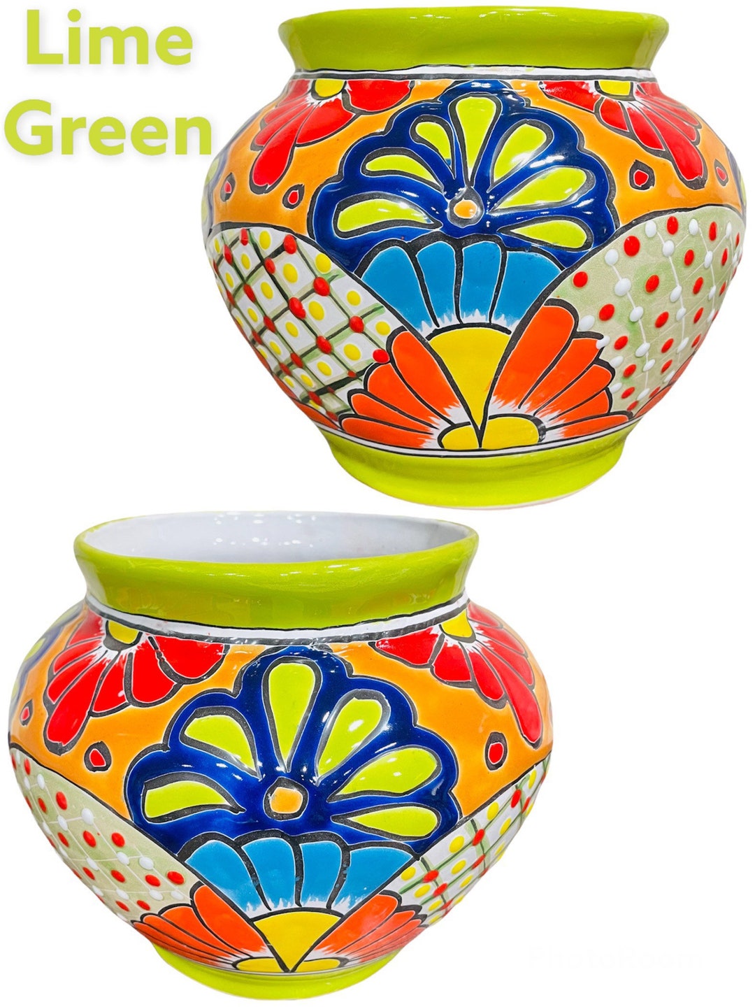 Tinaja Talavera Planter Indoor Outdoor Flower Pot Mexican - Etsy