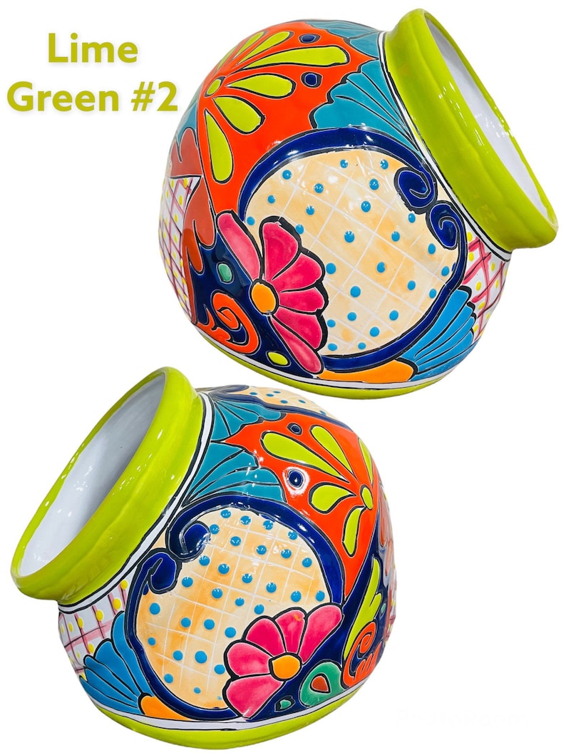 Tilted Talavera Planters Indoor Outdoor Flower Pot Mexican Pottery - Etsy