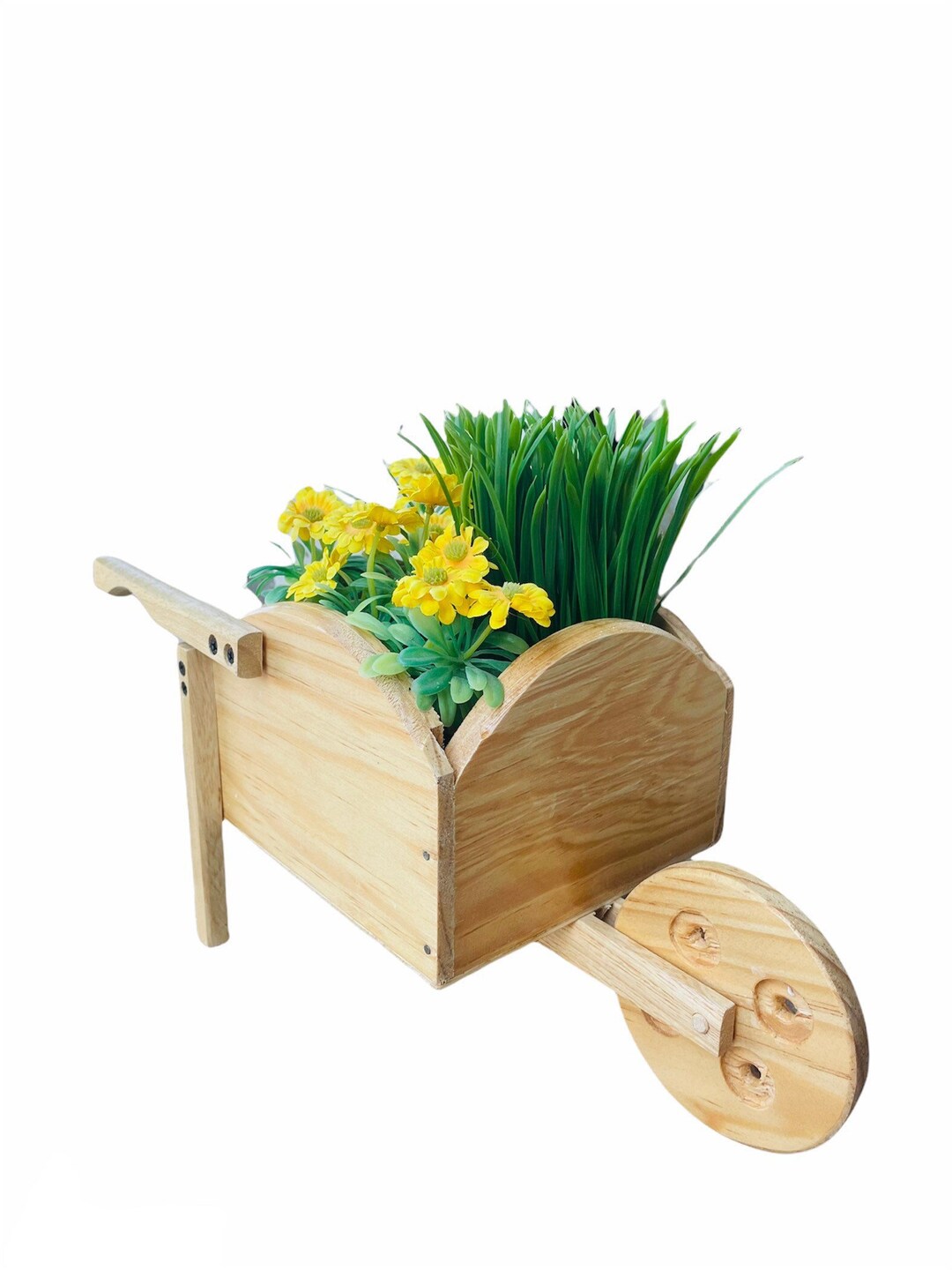 Handmade Wooden Wheelbarrow Decor - Etsy