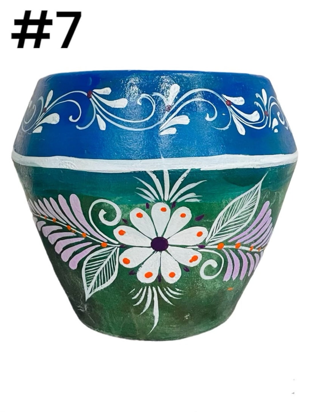 Hand Painted Colorful Clay Planters Flower Pot - Etsy