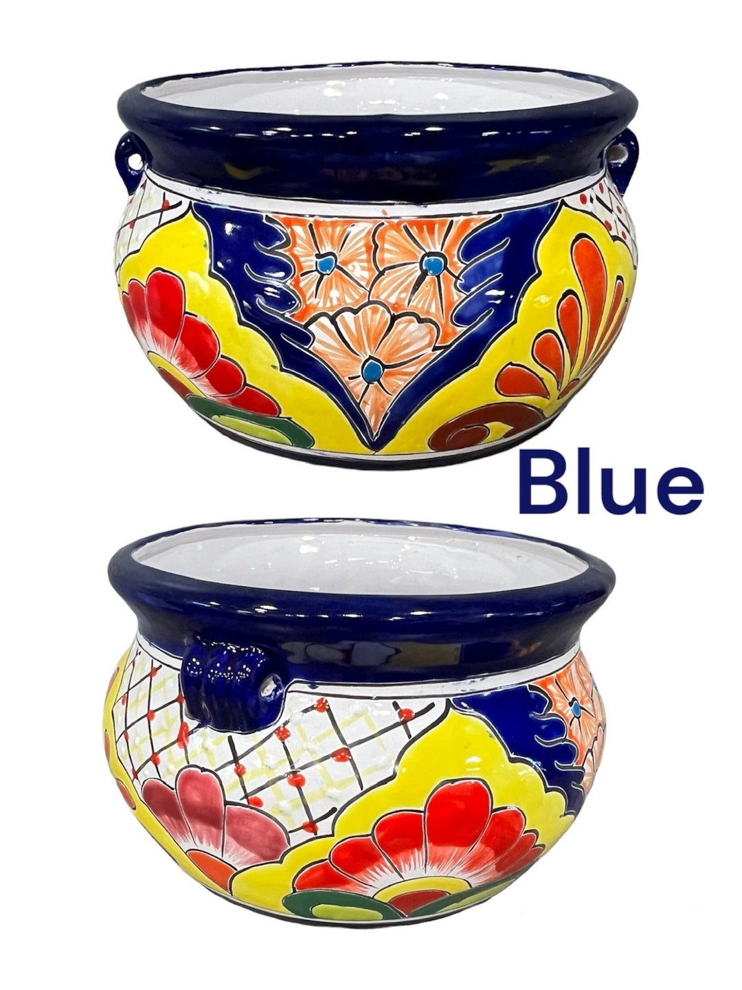 Talavera Michoacana Chata Planter Indoor Outdoor Mexican Pottery Flower ...