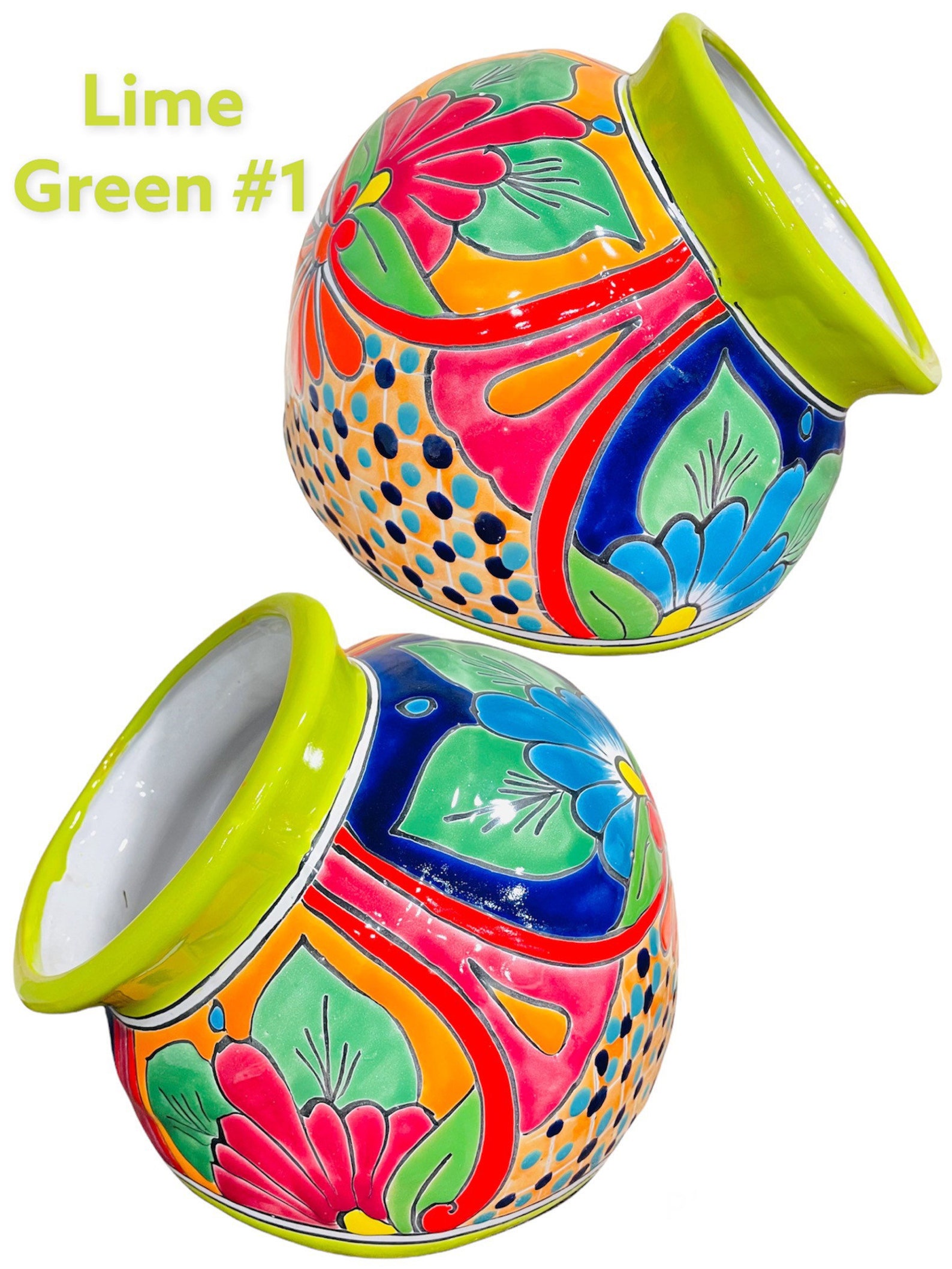 Tilted Talavera Planters Indoor Outdoor Flower Pot Mexican Pottery - Etsy