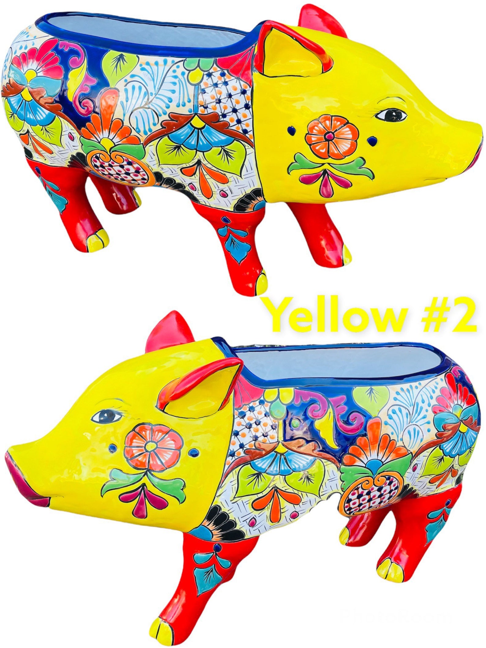 Extra Large Farm Pig Puerco Talavera Planter Indoor Outdoor Flower Pot ...