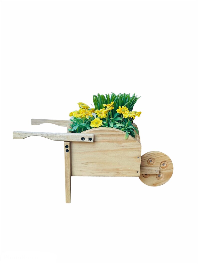 Handmade Wooden Wheelbarrow Decor - Etsy