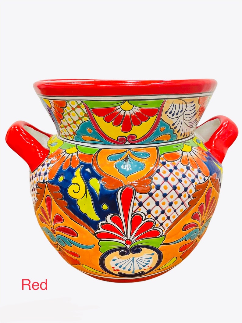 Large Morelia Talavera Ceramic Planter Indoor Outdoor Flower - Etsy