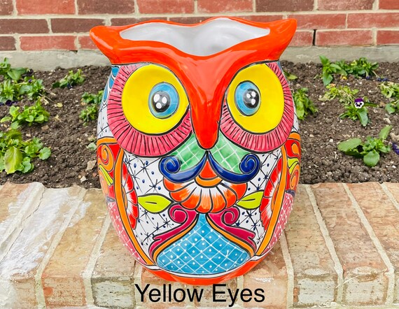 Owl Buho Talavera Ceramic Planter Indoor Outdoor Flower Plant | Etsy